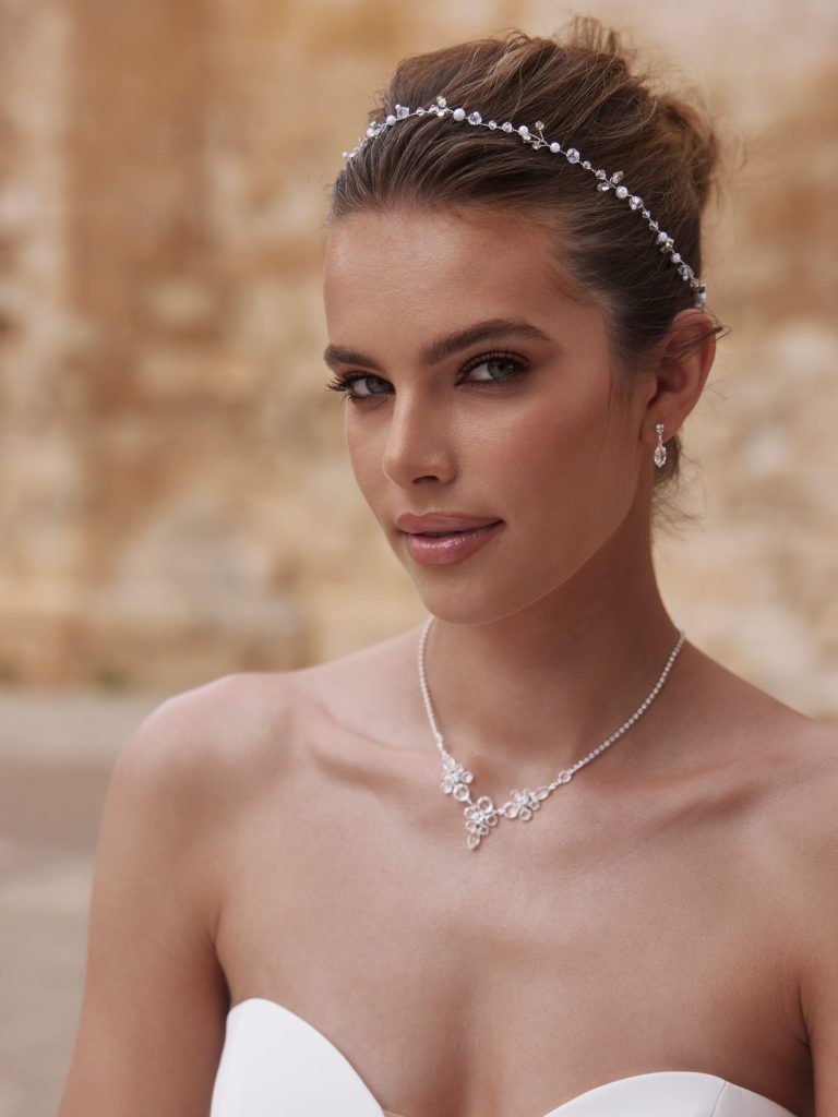 Dainty Bridal Hair Vine With Satin Ribbon J053 | Taylor's Bridal